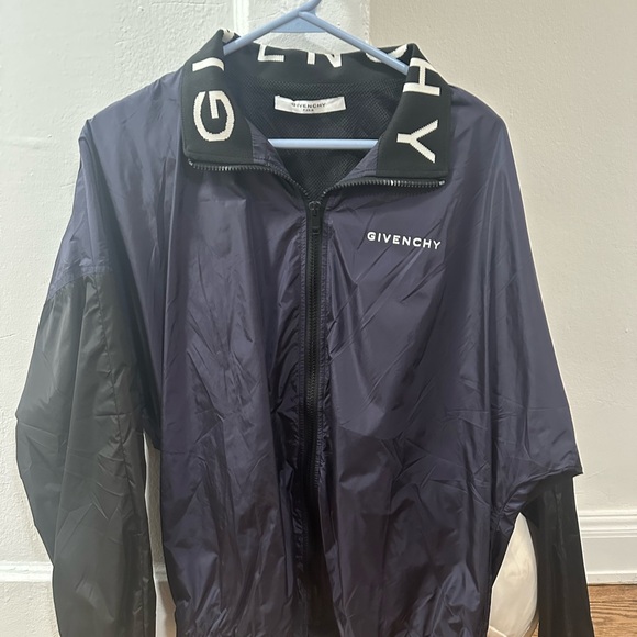 Givenchy | Jackets & Coats | Givenchy Windbreaker Navy Blue With Black ...